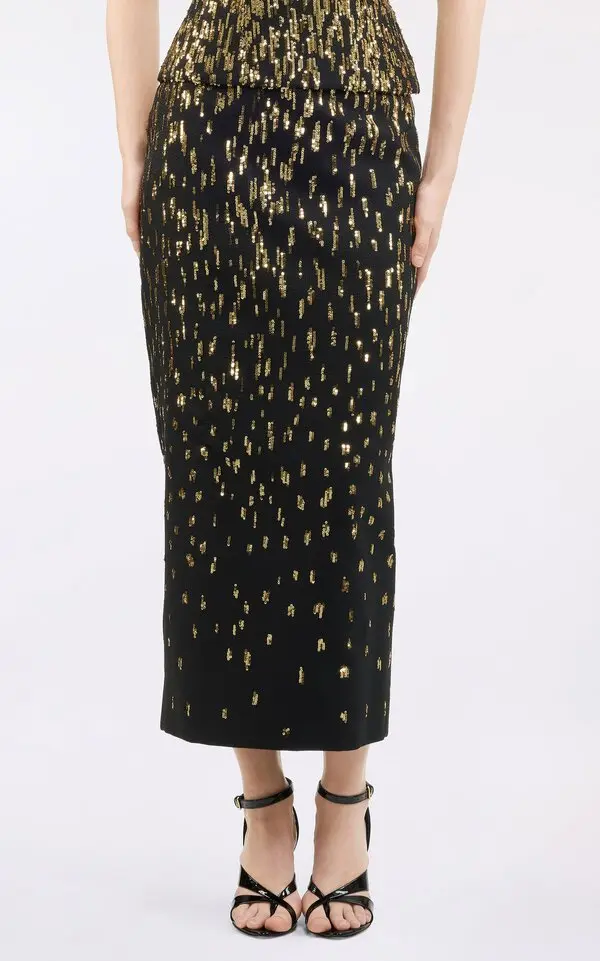 Elie Saab Sequined Midi Skirt