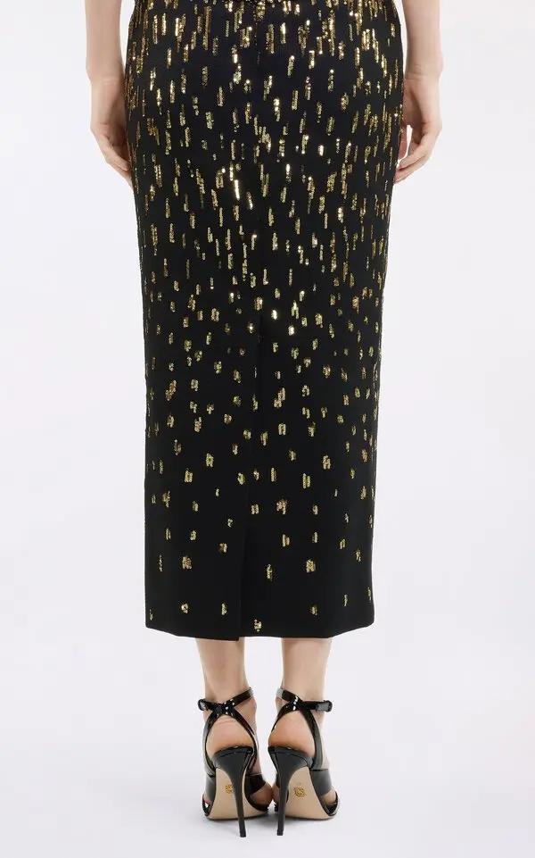 Elie Saab Sequined Midi Skirt