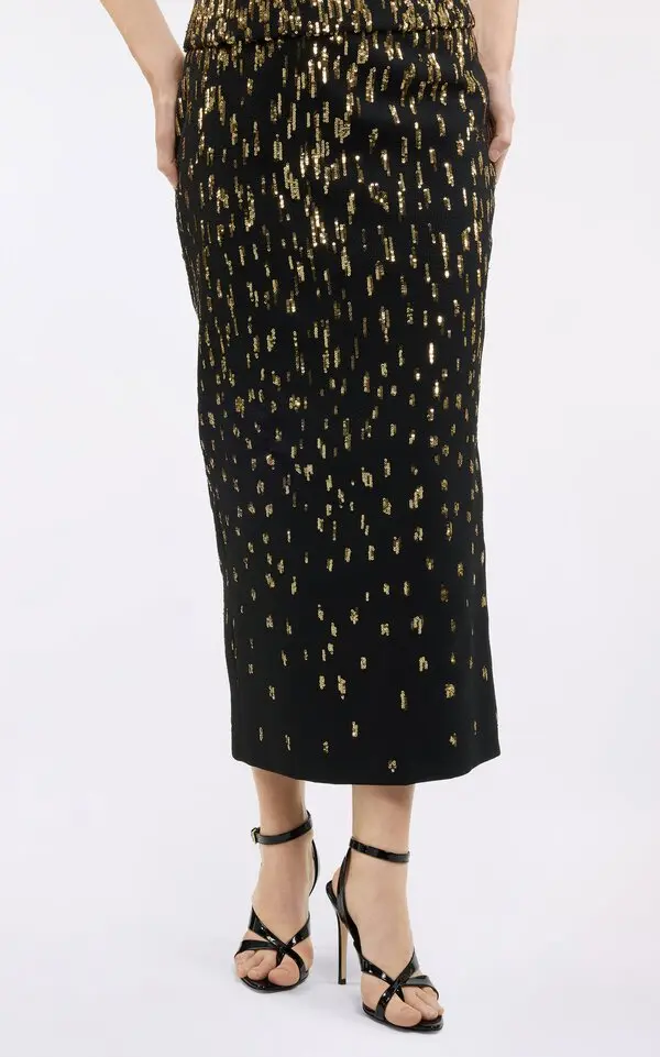 Elie Saab Sequined Midi Skirt