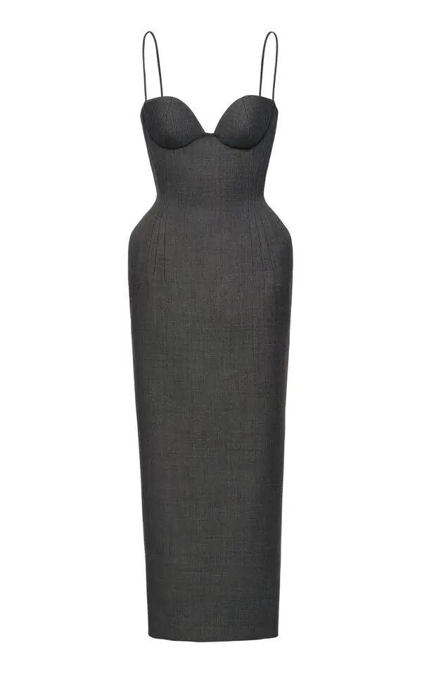Magda Butrym Structured Wool Midi Dress