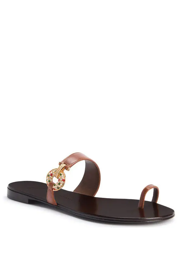 GIUSEPPE ZANOTTI Jaylen Flat Thong Sandals - Gold
