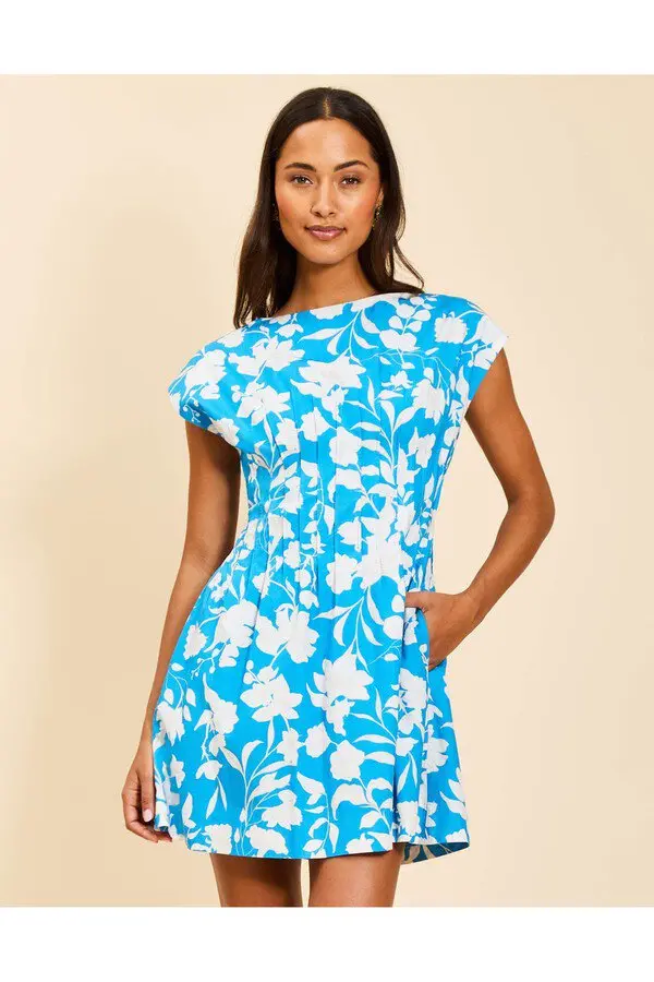Mestiza New York Quinn Pintuck Mini Dress - Blue