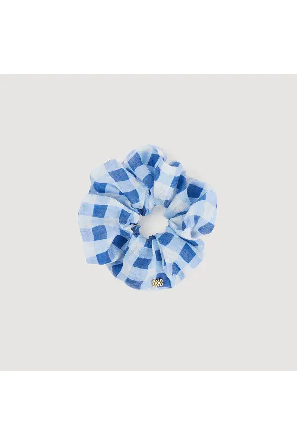Sandro Gingham Print Scrunchie - White