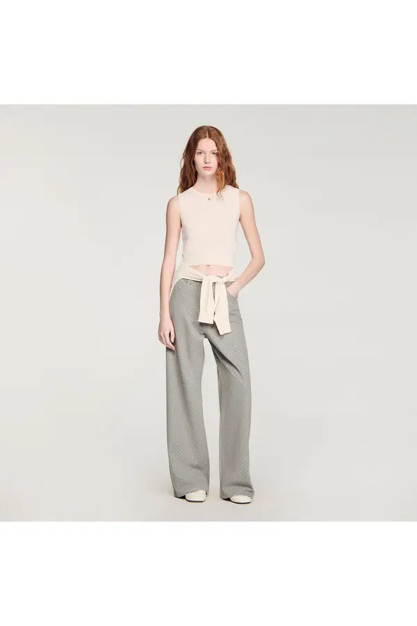 Sandro Striped Wide-leg Trousers