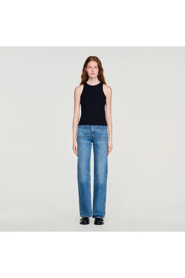 Sandro Embroidered Vest Top