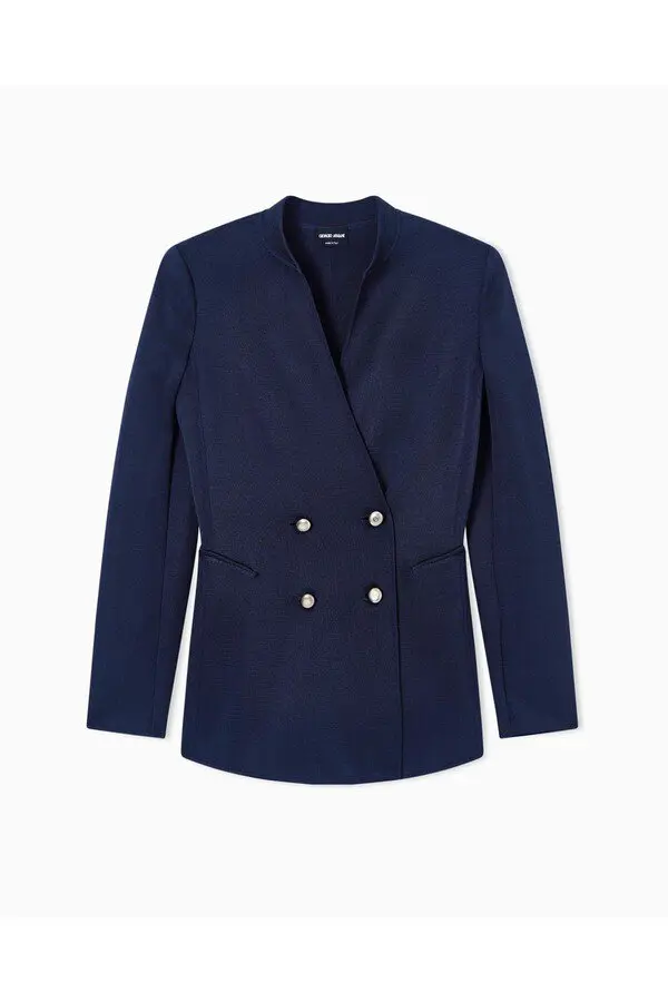 Giorgio Armani Silk Knit Double-breasted Jacket