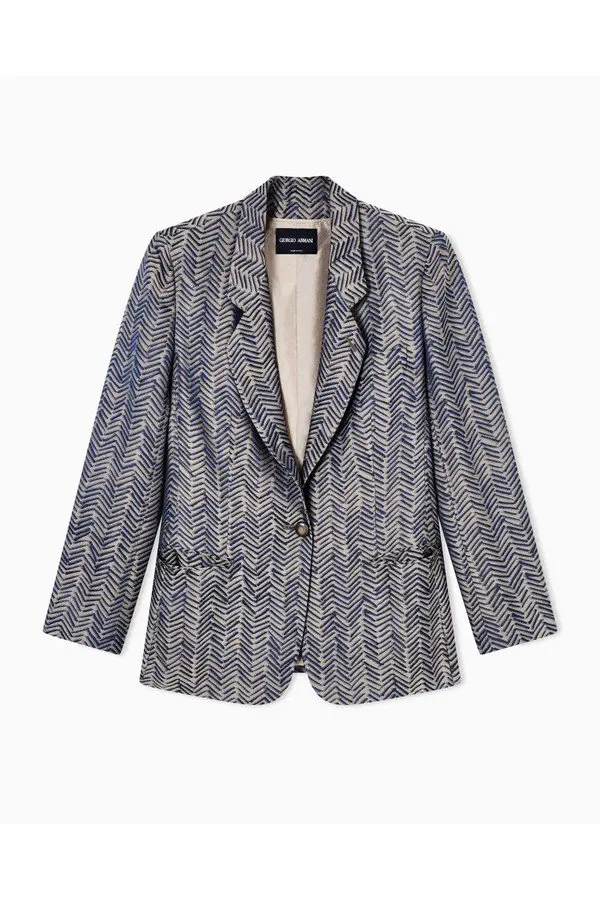 Giorgio Armani Single-breasted Viscose Jacquard Jacket
