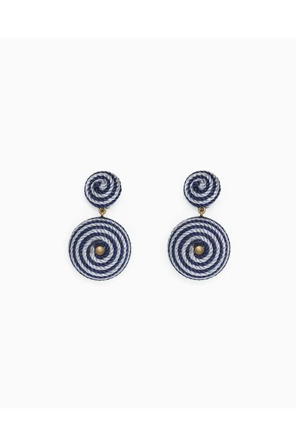 Giorgio Armani Circular Pendant Earrings - Blue