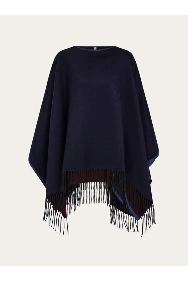 FERRAGAMO Cashmere Cape - Navy