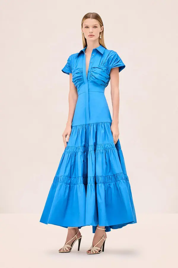 Alexis Carosini Tiered Midi Dress - Blue