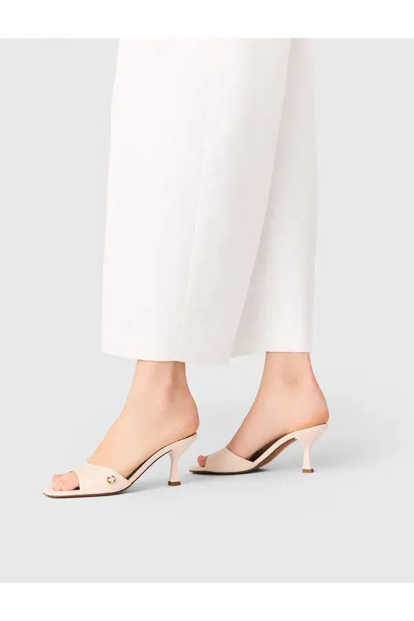 Maje Leather Mules - White