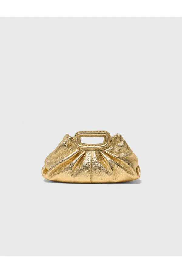 Maje Metallic Leather Mini Clutch