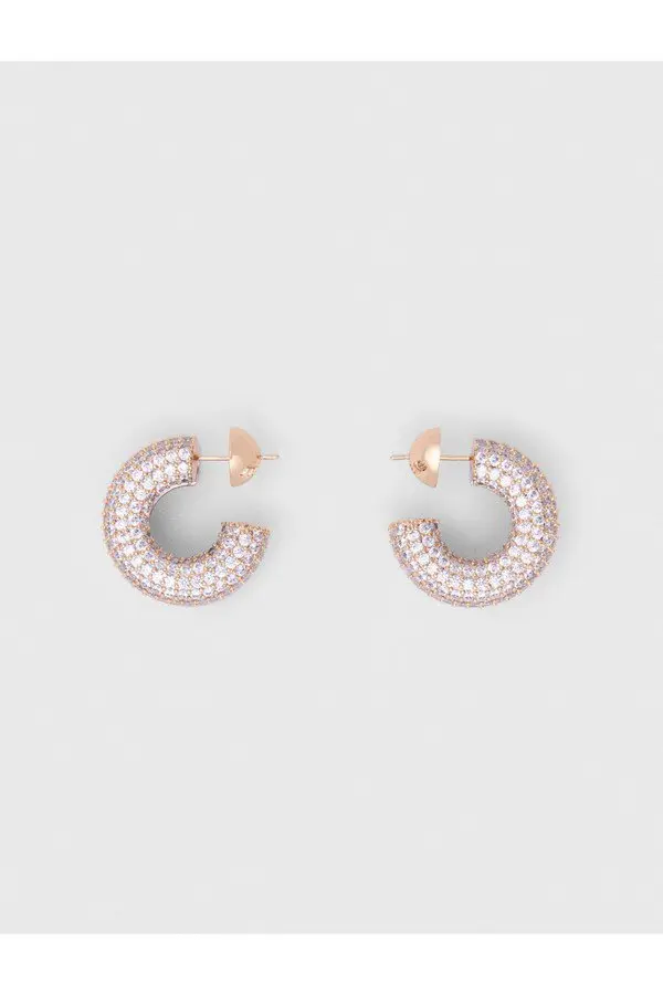 Maje Rhinestone Half-hoop Earrings - Gold