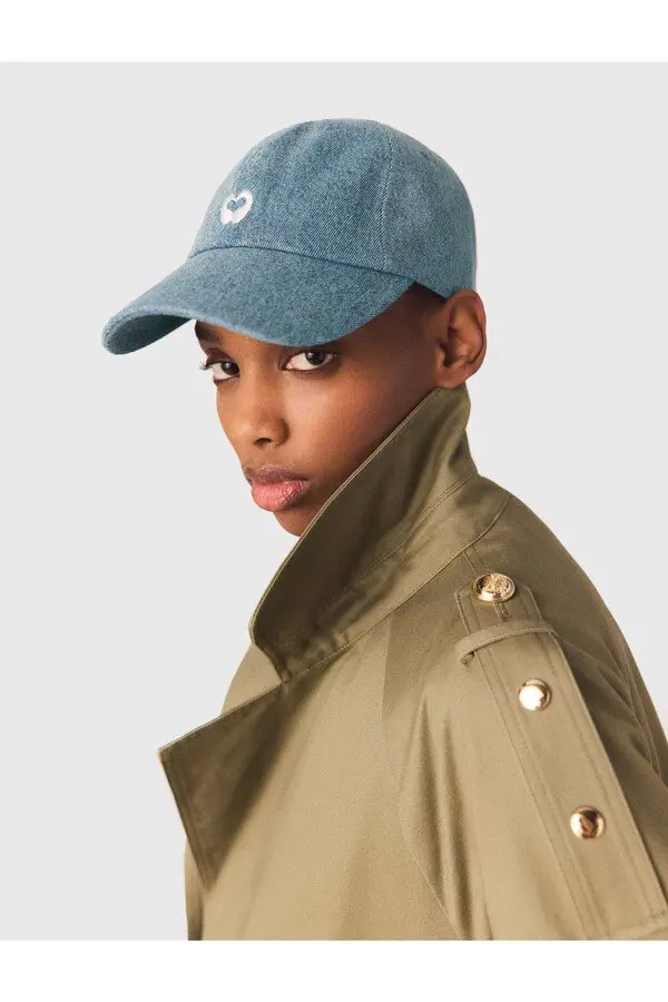 Maje Denim Baseball Cap
