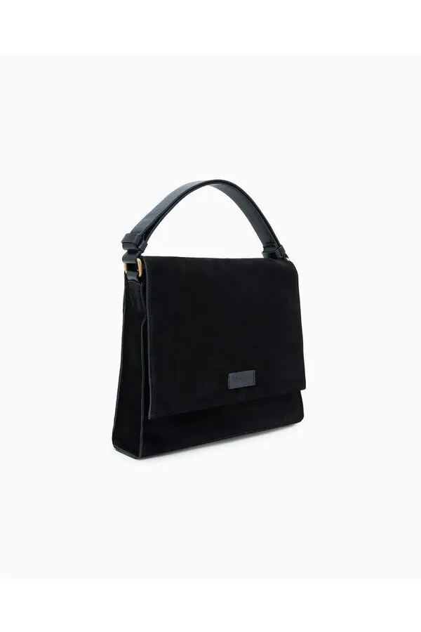 Giorgio Armani Suede And Calfskin Messenger Bag