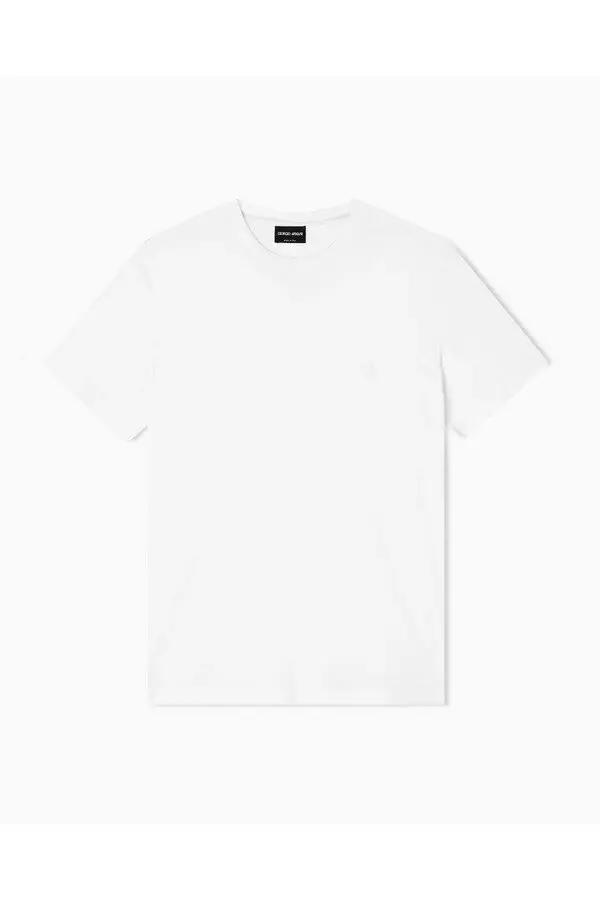 Giorgio Armani Asv Cotton Loungewear Crew-neck T-shirt - White