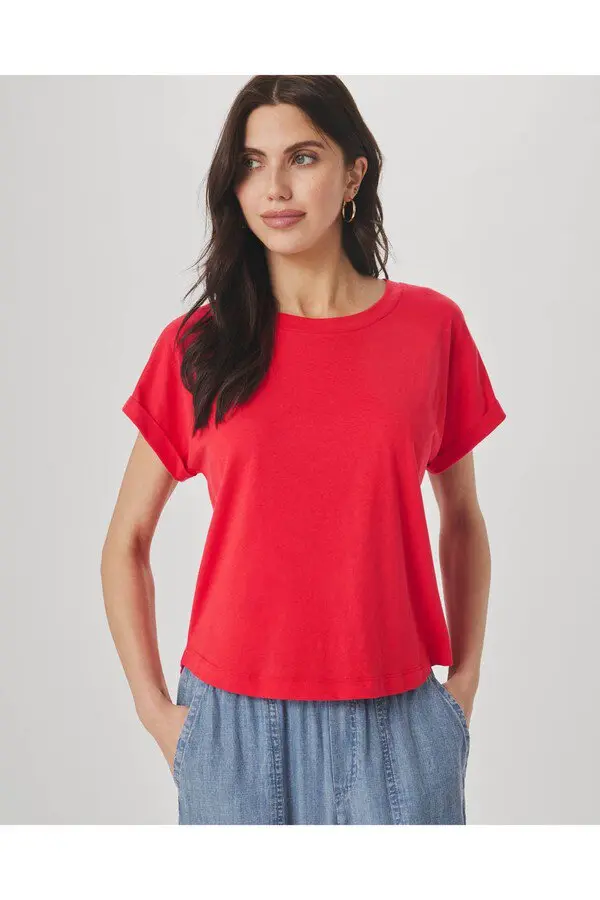 Splendid Skye Short Sleeve Tee - Pink / Red