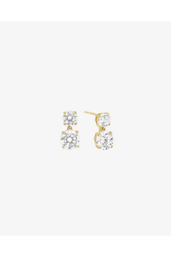Splendid Cz Drop Earrings - Gold