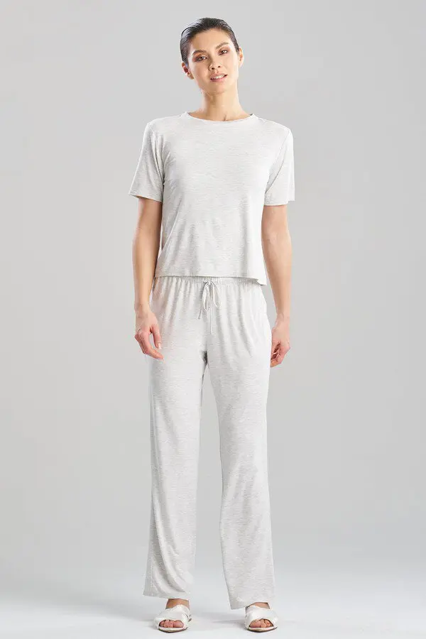 Natori Feathers Essentials Lenzing Ecovero Viscose Crew Neck Pj Set - Gray