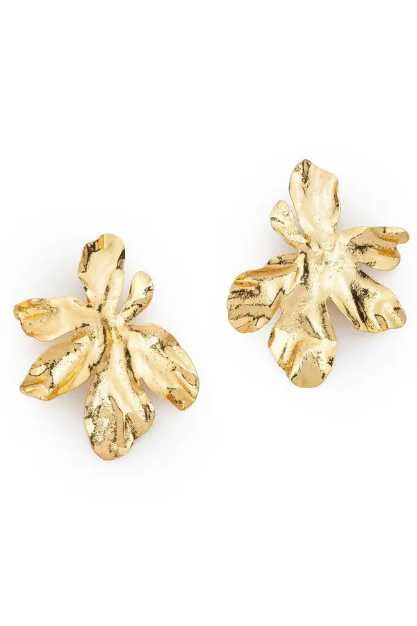 Natori Peony Plated Clip-on Earrings - Gold