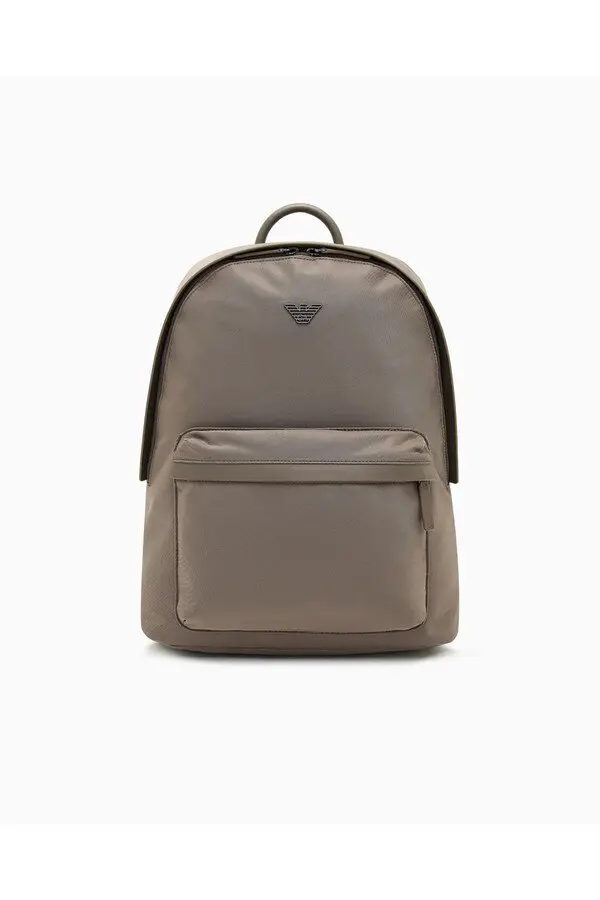Emporio Armani Asv Recycled Nylon Round Backpack - Brown