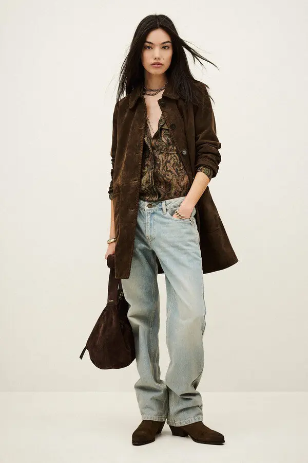 Ba&sh Maena Long Suede Coat