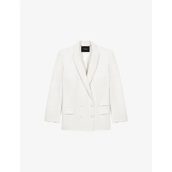 Maje Relaxed-fit Double-breasted Lyocell-blend Blazer