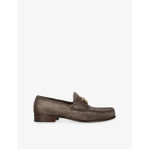 Valentino Garavani Vlogo Signature Suede Loafers - Mid Brown
