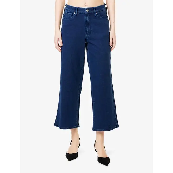 Good American Cotton-jersey Crop Palazzo Trousers