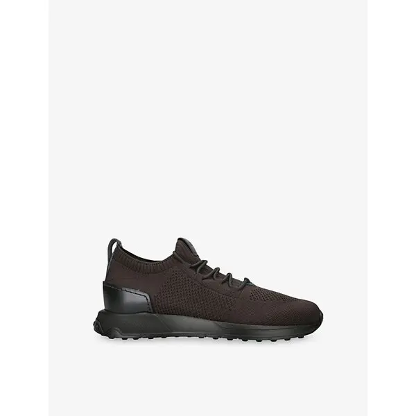 TOD'S Knitted And Leather Trainers - Dark Brown