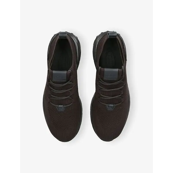 TOD'S Knitted And Leather Trainers - Dark Brown