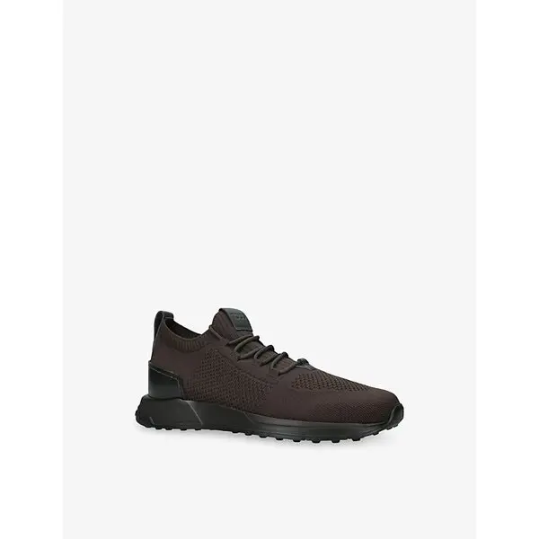 TOD'S Knitted And Leather Trainers - Dark Brown