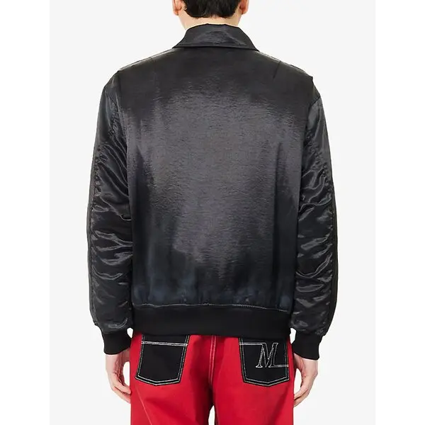 DUKE + DEXTER Multi-patch Satin Bomber Jacket