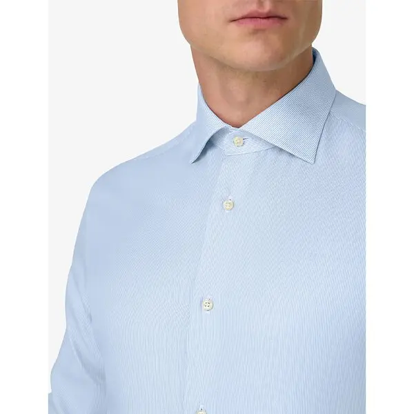 Boggi Milano Slim-fit Striped Cotton-twill Shirt