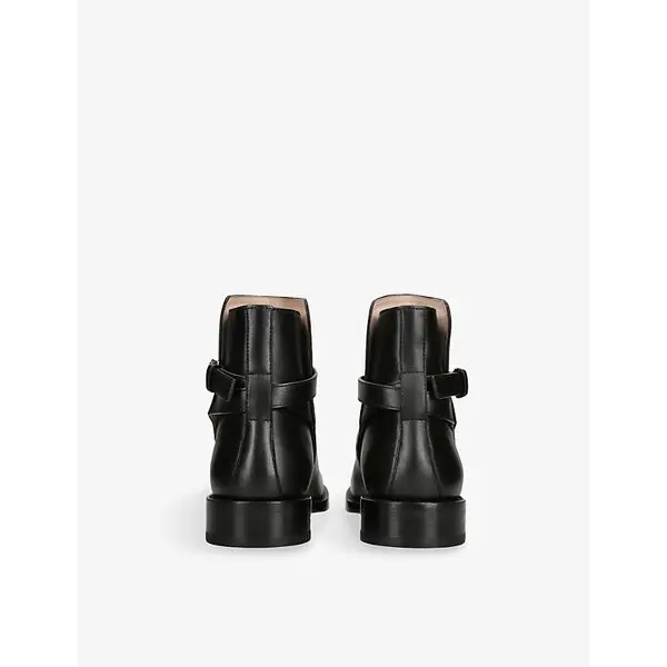 THE ROW Nobilis Buckle Leather Ankle Boots - Black