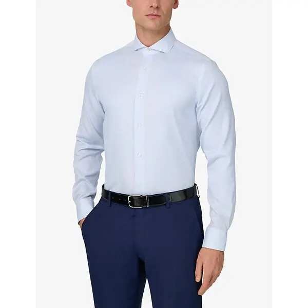 Boggi Milano Slim-fit Cotton-twill Shirt