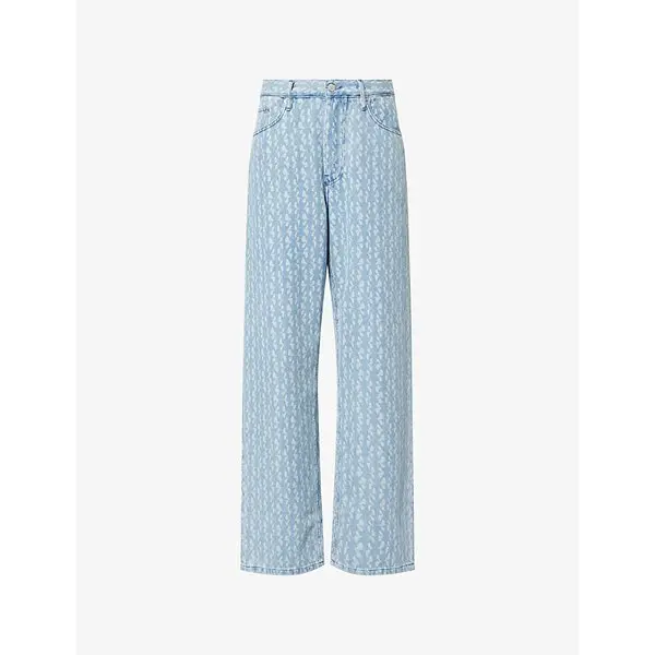 Dries Van Noten Pine Printed Denim Jeans - Dessin A