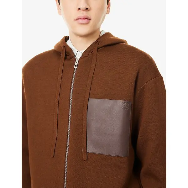 Loewe Leather Patch-pocket Wool Hoody