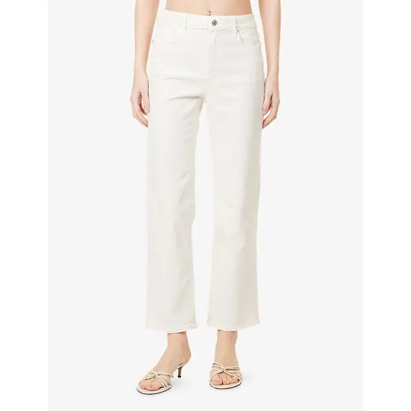 Paige Stevie Ankle-leg Stretch-denim Jeans - Cream Cloud