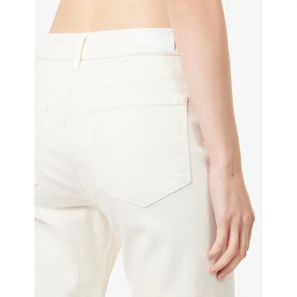Paige Stevie Ankle-leg Stretch-denim Jeans - Cream Cloud