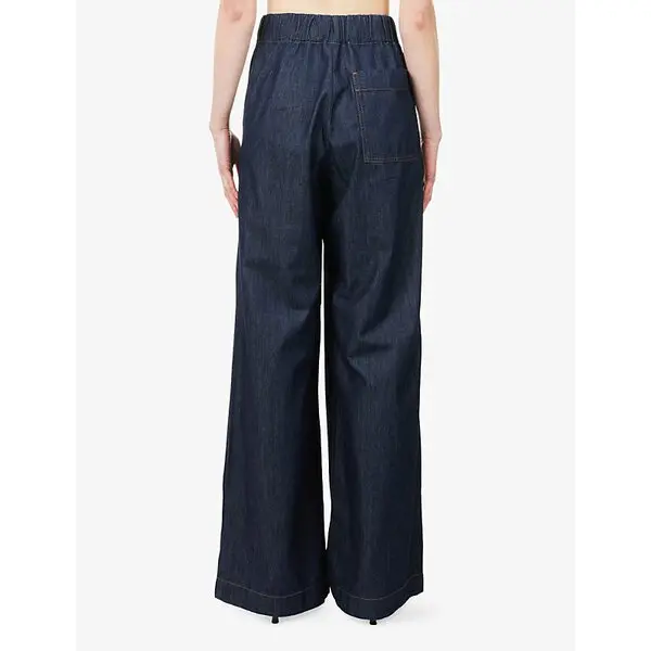 Dries Van Noten Pleated Wide-leg Denim Trousers - Indigo