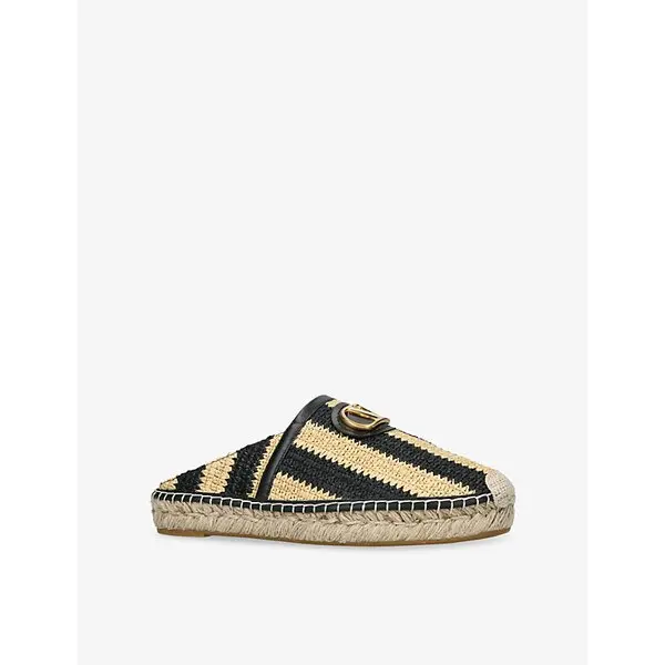 Valentino Garavani Vlogo Raffia Espadrille Mules