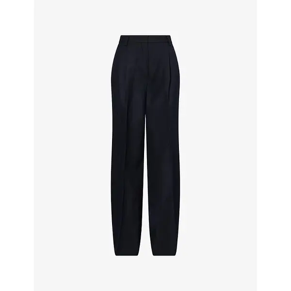 Dries Van Noten Wide-leg Wool Trousers - Navy
