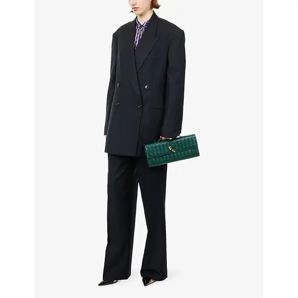 Dries Van Noten Wide-leg Wool Trousers - Navy