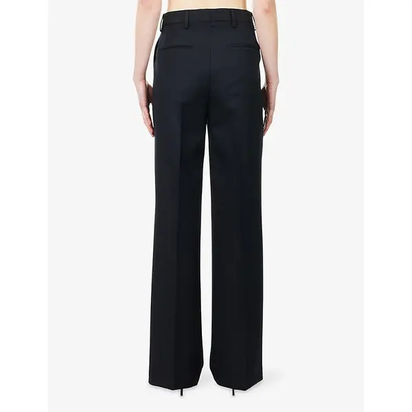Dries Van Noten Wide-leg Wool Trousers - Navy