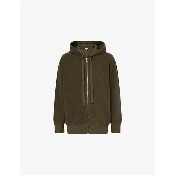 Loewe Embroidered-emblem Zip-up Wool Hoody
