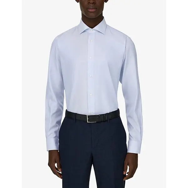 Boggi Milano Slim-fit Cotton-twill Shirt