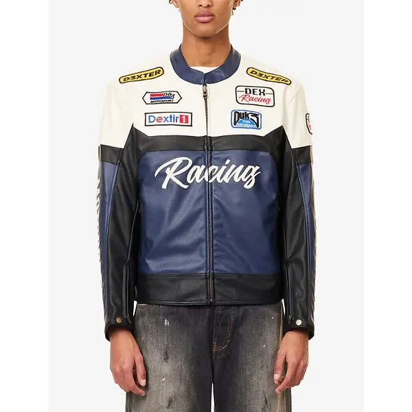 DUKE + DEXTER Dr. Moto Racing Faux Leather Jacket