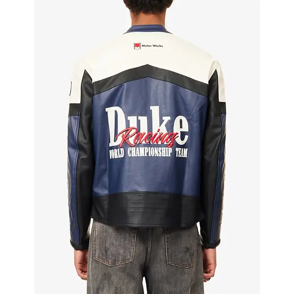 DUKE + DEXTER Dr. Moto Racing Faux Leather Jacket