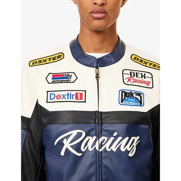 DUKE + DEXTER Dr. Moto Racing Faux Leather Jacket
